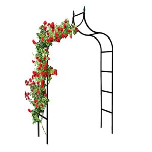 elegreen metal garden arbor 4.6 ft wide x 8.4 ft high x 1.2 ft depth gothic galvanized metal garden arch climbing plants support outdoor arch wedding arch party decoration