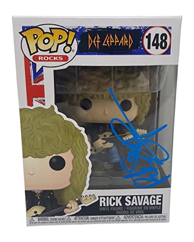 Rick Savage Signed Autographed Def Leppard Funko Pop Rocks Figure ACOA COA