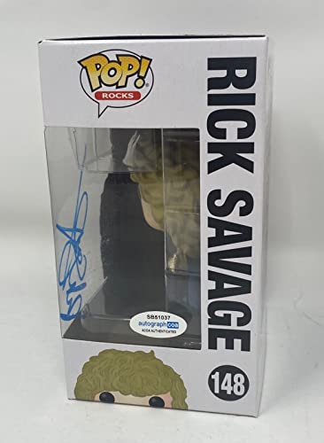 Rick Savage Signed Autographed Def Leppard Funko Pop Rocks Figure ACOA COA