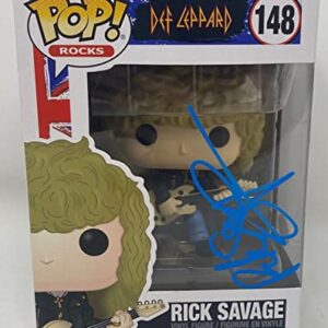 Rick Savage Signed Autographed Def Leppard Funko Pop Rocks Figure ACOA COA