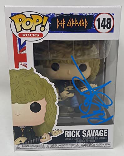 Rick Savage Signed Autographed Def Leppard Funko Pop Rocks Figure ACOA COA