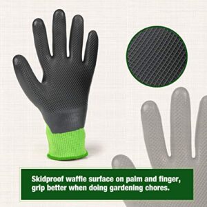 WORKPRO 2 Pairs Garden Gloves, Working Gloves with Eco Latex Palm Coated, Works Gloves with Touchscreen for Weeding, Digging, Raking and Pruning(L)