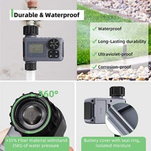 Sprinkler Timer, Garden Hose Faucet Timer Outdoor with Rain Delay/Manual/Child Lock/Automatic Watering System, Programmable Watering Irrigation Timer for Lawn Yard, 1 Outlet