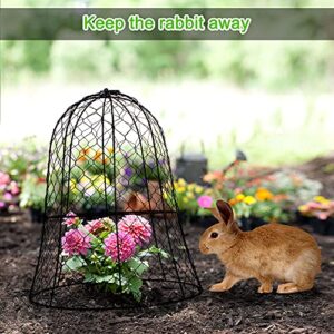 PREMILITY (5 Packs) 13" Diameter x 15.7" Height Garden Chicken Wire Cloche, Plant Protector and Cover, Strong and Not Easy to Deform, No Assembly Required