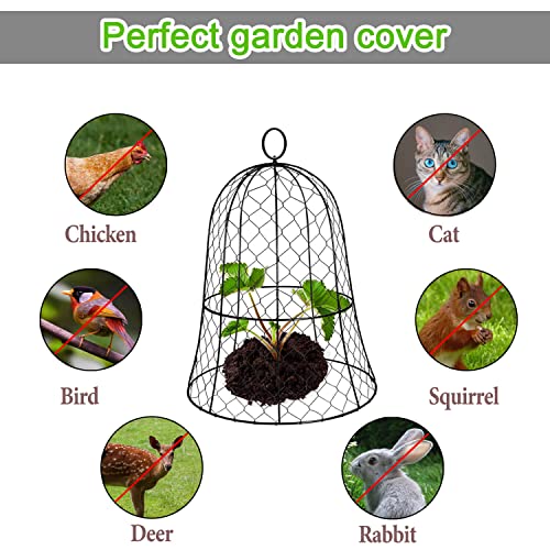 PREMILITY (5 Packs) 13" Diameter x 15.7" Height Garden Chicken Wire Cloche, Plant Protector and Cover, Strong and Not Easy to Deform, No Assembly Required