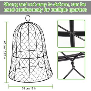 PREMILITY (5 Packs) 13" Diameter x 15.7" Height Garden Chicken Wire Cloche, Plant Protector and Cover, Strong and Not Easy to Deform, No Assembly Required