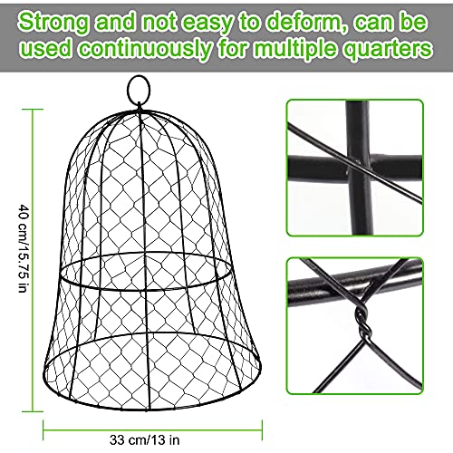 PREMILITY (5 Packs) 13" Diameter x 15.7" Height Garden Chicken Wire Cloche, Plant Protector and Cover, Strong and Not Easy to Deform, No Assembly Required