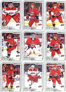 2018-19 o-pee-chee hockey carolina hurricanes team set of 14 cards: jeff skinner(#18), justin williams(#44), teuvo teravainen(#75), sebastian aho(#116), jordan staal(#153), elias lindholm(#186), victor rask(#228), justin faulk(#295), derek ryan(#320), noa