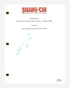 andy le signed shang-chi and the legend of the ten rings movie script acoa coa