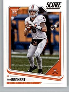 2018 score #356 kurt benkert virginia cavaliers rookie rc football card