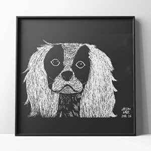 wall art artwork painting cute dog