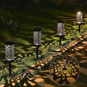 maggift 8 pcs solar powered led garden lights, solar path lights outdoor, automatic led halloween christmas decorative landscape lighting for patio, yard and garden