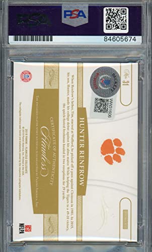 Hunter Renfrow Autographed 2019 Panini Flawless Patch Rookie Card PSA Auto 10 6/25