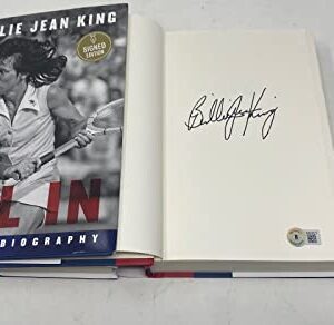 Billie Jean King Signed All In Hardcover 1st Edition Book Tennis Beckett COA