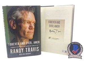 randy travis signed forever and ever, amen hc 1st edition book beckett coa