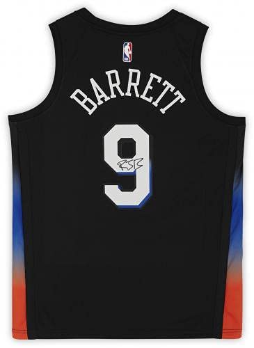 RJ Barrett New York Knicks Autographed Nike Black 2020-21 City Edition Swingman Jersey - Autographed NBA Jerseys