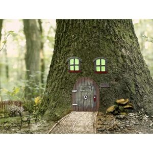 Cornucopia Fairy Garden Door and Windows Set (4-Piece Set); for Trees, Yard Art, Ornaments, and Sculptures