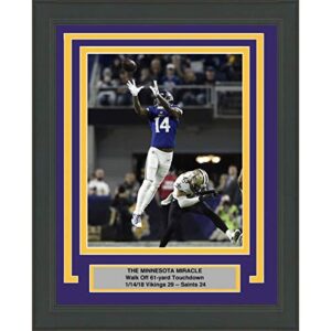 framed stefon diggs minnesota miracle vikings 8×10 football photo professionally matted #2