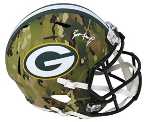 brett favre signed packers camo riddell full size speed replica helmet (favre holo)