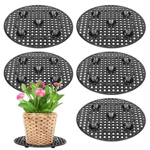 6 pcs big potted plant stands – 12 inch patio & deck floor protector,plant level pot elevator for indoor outdoor garden flower