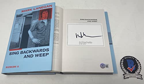 Mark Lanegan Signed Sing Backwards and Weep HC Book Screaming Trees Beckett COA