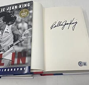 Billie Jean King Signed All In Hardcover 1st Edition Book Tennis Beckett COA