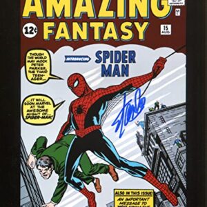 Stan Lee Amazing Fantasy 15 First Spiderman Signed/Autographed 8x10 Glossy Photo. Includes Fanexpo Certificate of Authenticity and Proof of signing. Entertainment Autograph Original.