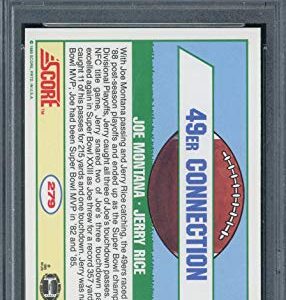 Joe Montana/Jerry Rice 1989 Score Football Card #279 Graded PSA 10 GEM MINT