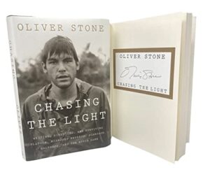 oliver stone signed autographed chasing the light hardcover book platoon coa