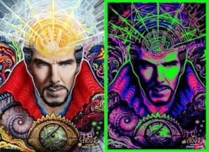 marvel’s doctor strange set of 2 – original promo movie posters 9.5″x13″ imax amc benedict cumberbatch blacklight