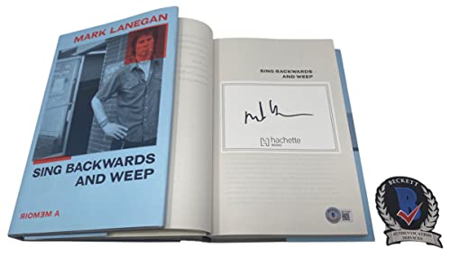 Mark Lanegan Signed Sing Backwards and Weep HC Book Screaming Trees Beckett COA