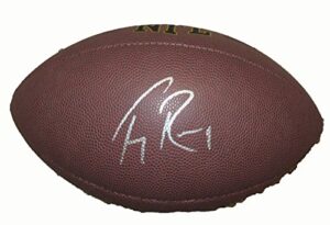 tony romo signed wilson nfl football w/proof, picture of tony signing for us, dallas cowboys, pro bowl, eastern illinois university