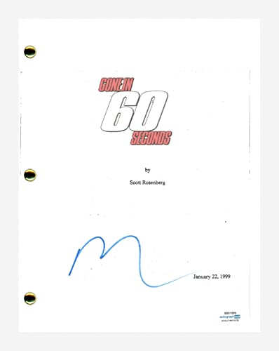 Nicolas Cage Signed Autographed Gone in 60 Seconds Script Screenplay ACOA COA