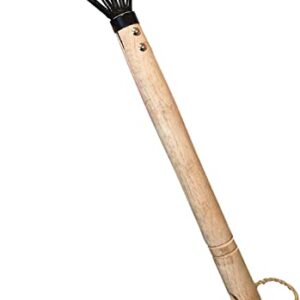 Garden Guru Hand Rake Cultivator Claw Soil Tiller - Military Grade Steel - Rust Resistant - 5 Tine Japanese Ninja Claw - Comfortable Wood Handle - Perfect Pulverized and Aerated Soil