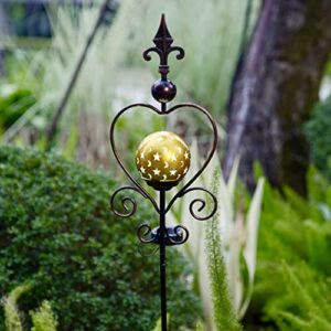 damayca garden decor solar lights outdoor decorative garden stake decorations for outside yard patio porch lawn. yard art. (gold globe)