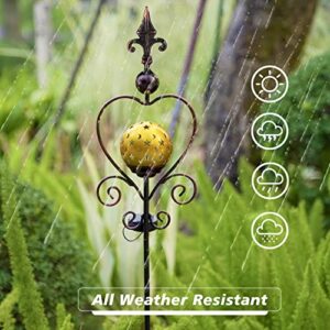 DAMAYCA Garden Decor Solar Lights Outdoor Decorative Garden Stake Decorations for Outside Yard Patio Porch Lawn. Yard Art. (Gold Globe)