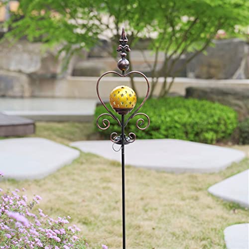 DAMAYCA Garden Decor Solar Lights Outdoor Decorative Garden Stake Decorations for Outside Yard Patio Porch Lawn. Yard Art. (Gold Globe)