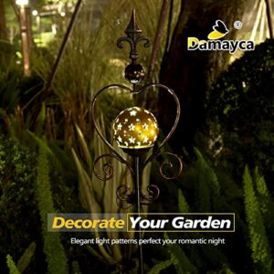 DAMAYCA Garden Decor Solar Lights Outdoor Decorative Garden Stake Decorations for Outside Yard Patio Porch Lawn. Yard Art. (Gold Globe)