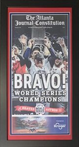 atlanta journal constitution 2021 world series braves baseball original 14×26 framed newspaper bravo get the authentic version