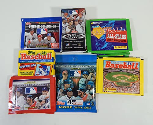 Baseball MLB Lot of 50 Collectible Baseball Sticker Packs.