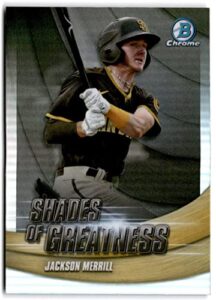 2022 bowman chrome shades of greatness holo card #sg-14 jackson merrill padres