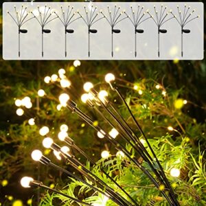 mopha solar garden lights, 8 pack swaying solar lights outdoor waterproof, solar firefly lights decorative with high flexibility iron wire & heavy bulb base, for outdoor, patio, yard & garden decor