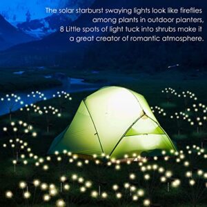 mopha Solar Garden Lights, 8 Pack Swaying Solar Lights Outdoor Waterproof, Solar Firefly Lights Decorative with High Flexibility Iron Wire & Heavy Bulb Base, for Outdoor, Patio, Yard & Garden Decor