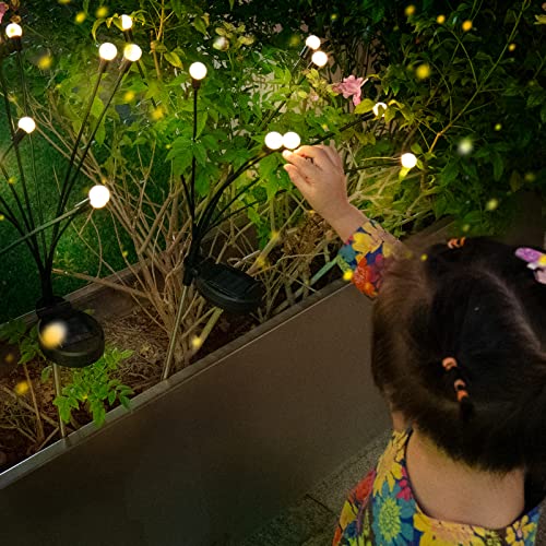 mopha Solar Garden Lights, 8 Pack Swaying Solar Lights Outdoor Waterproof, Solar Firefly Lights Decorative with High Flexibility Iron Wire & Heavy Bulb Base, for Outdoor, Patio, Yard & Garden Decor