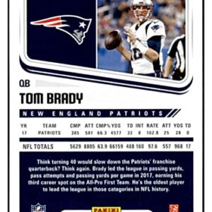 2018 Score #206 Tom Brady New England Patriots Football Card