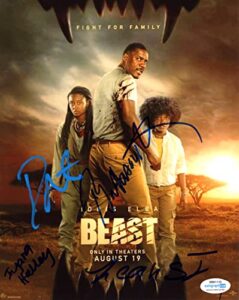 “beast” cast autographs signed 8×10 photo – idris elba, leah jeffries +2 acoa