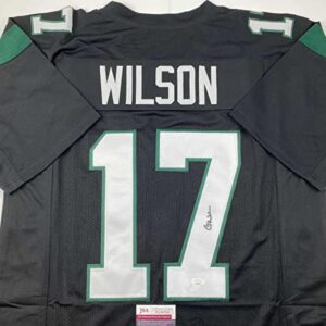 Autographed/Signed Garrett Wilson New York Black Football Jersey JSA COA