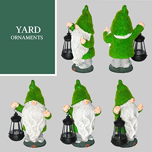 Redwix Garden Gnomes 11.8x7.9 - Gnomes with Solar Lantern - Gnomes Decoration for Home - Spring Gnomes - Middle Finger Gnome - Garden Gnomes Outdoor Funny for Patio and Farmhouse Decor