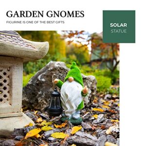 Redwix Garden Gnomes 11.8x7.9 - Gnomes with Solar Lantern - Gnomes Decoration for Home - Spring Gnomes - Middle Finger Gnome - Garden Gnomes Outdoor Funny for Patio and Farmhouse Decor