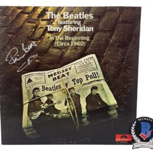 Pete Best Signed Autographed The Beatles In the Beginning Vinyl LP Beckett COA